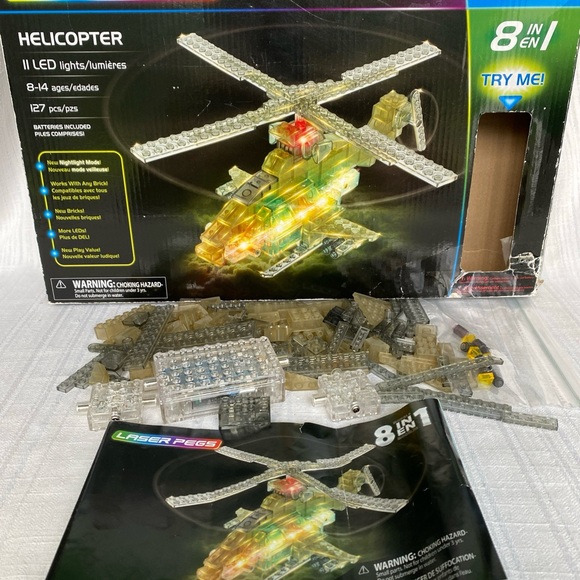 Laser Pegs | Toys | Laser Pegs 812 8 In 1 Led Helicopters Makes 8 ...